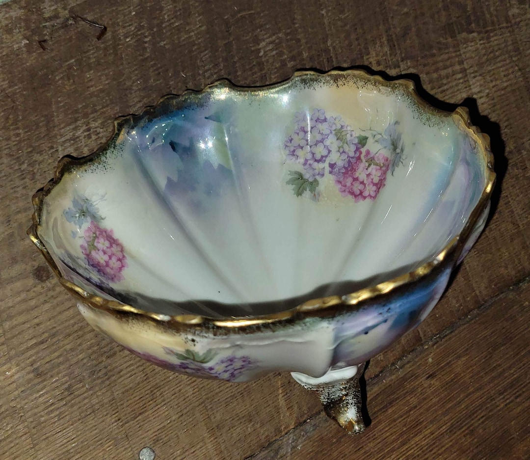 Three Footed Porcelain German Fruit Bowl - Etsy