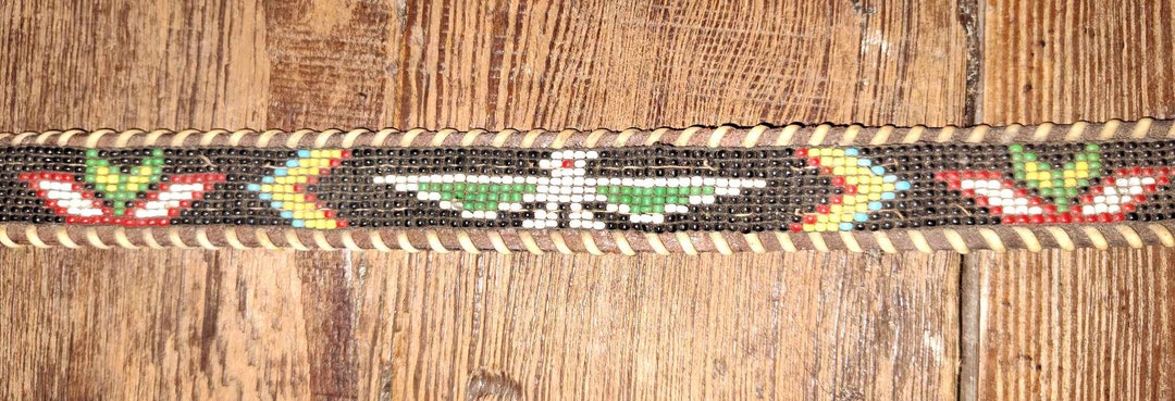Vintage Hand Beaded Native American Belt - Etsy