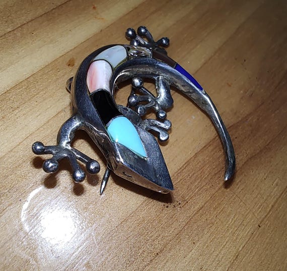 Native American Sterling Brooch - Gem