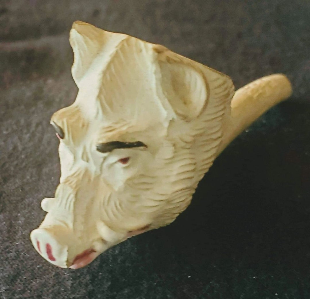 L. Fiolet "devilish Wild Boar" Antique White Clay Pipe - Etsy