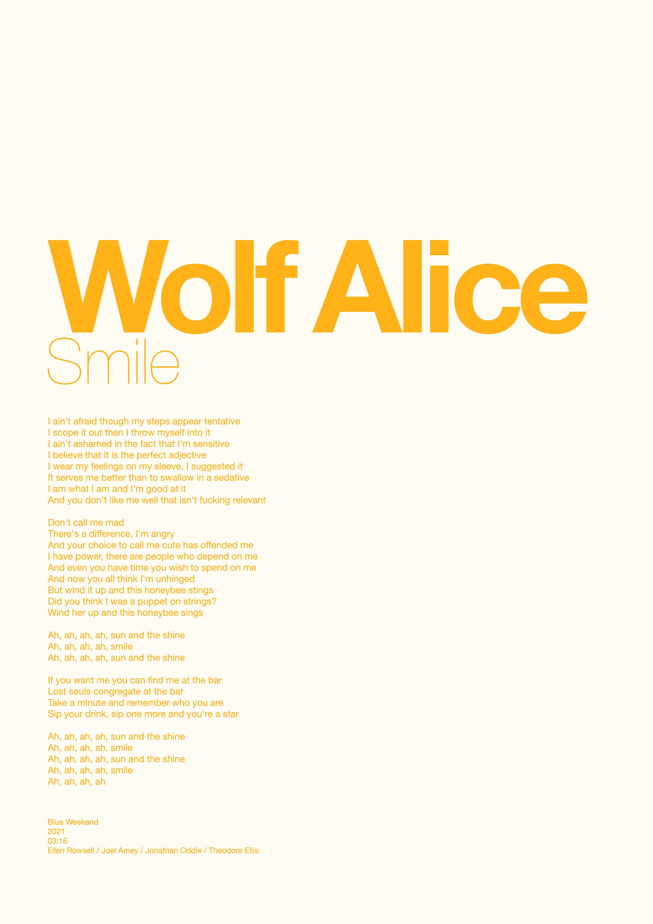 Wolf Alice Smile Blue Weekend Indie Music Music Icons - Etsy UK