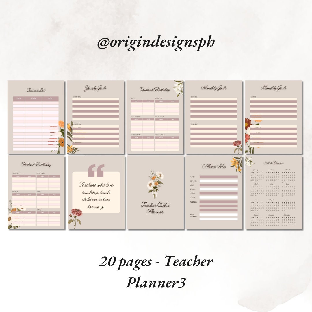 2024 Canva Editable Teacher Planner-2024 Canva Teacher - Etsy