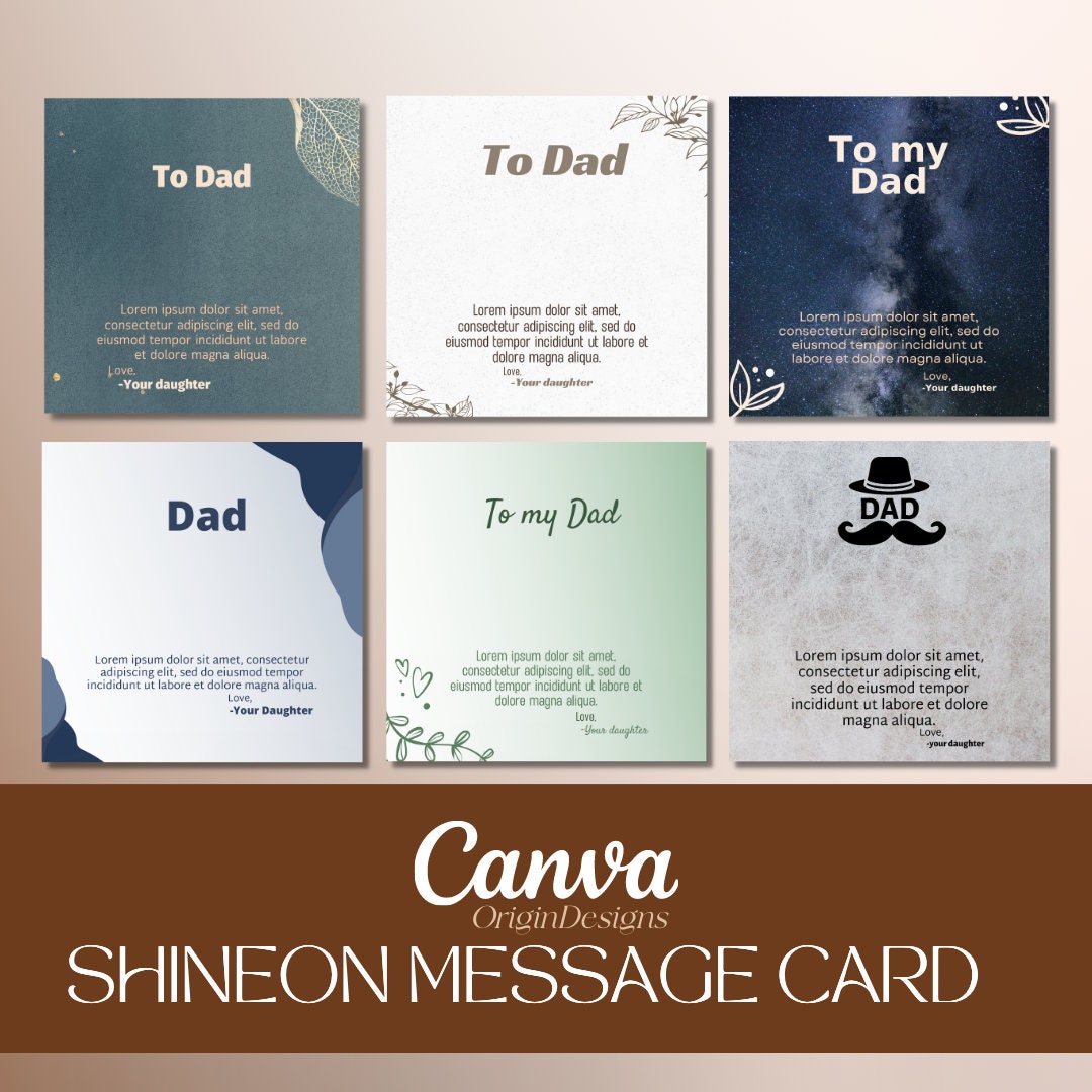 Shineon Message Card Templates-for Edit Message Card for Dad-message ...