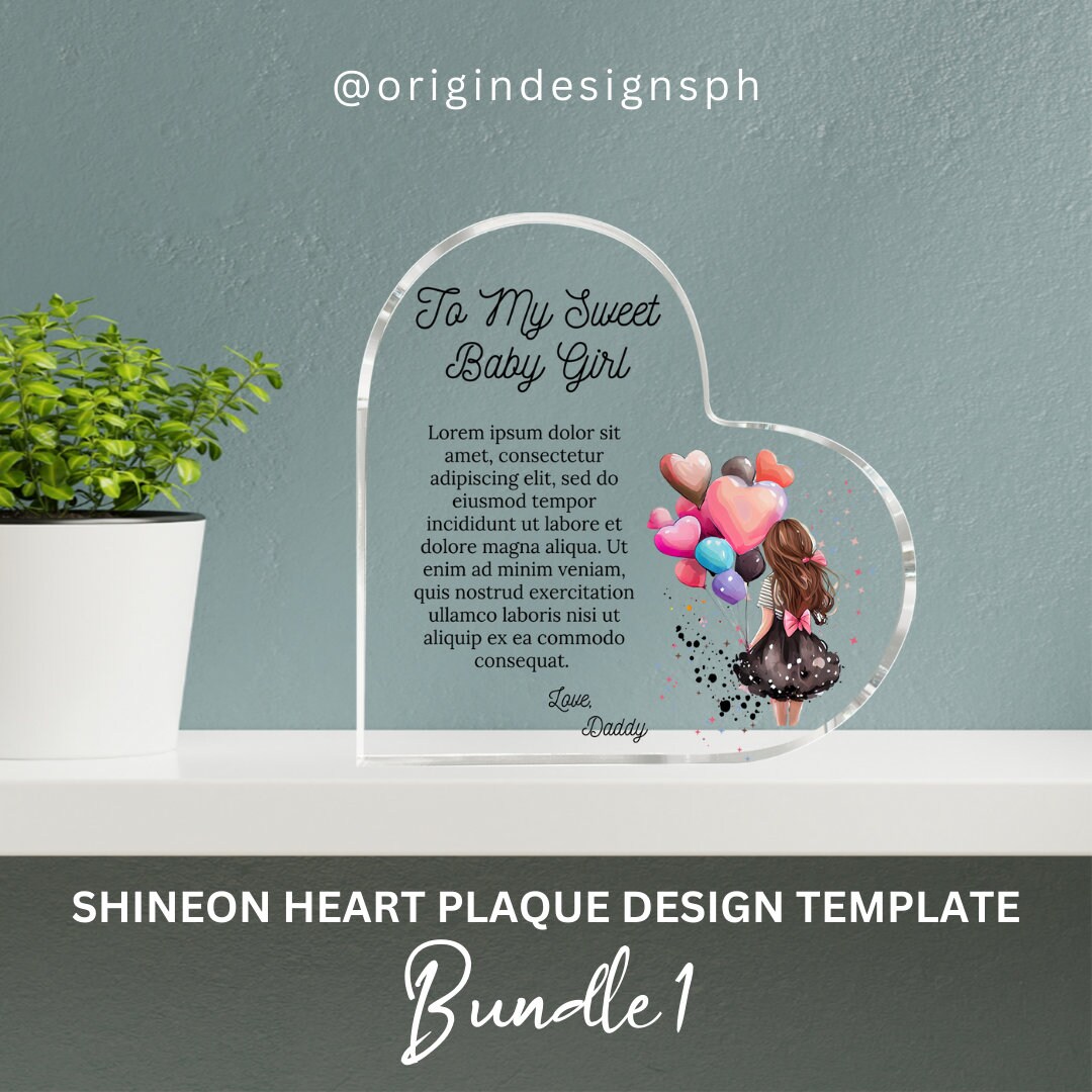 Shineon Heart Plaque Design-canva Plaque Template-customily Heart ...