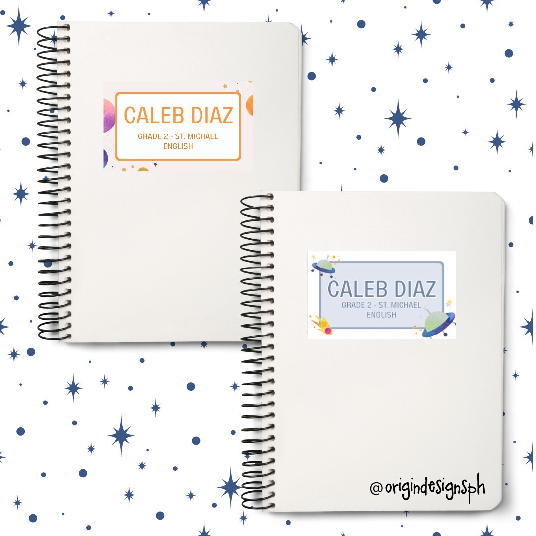 Notebook Name Label Sticker-canva Notebook Label - Etsy