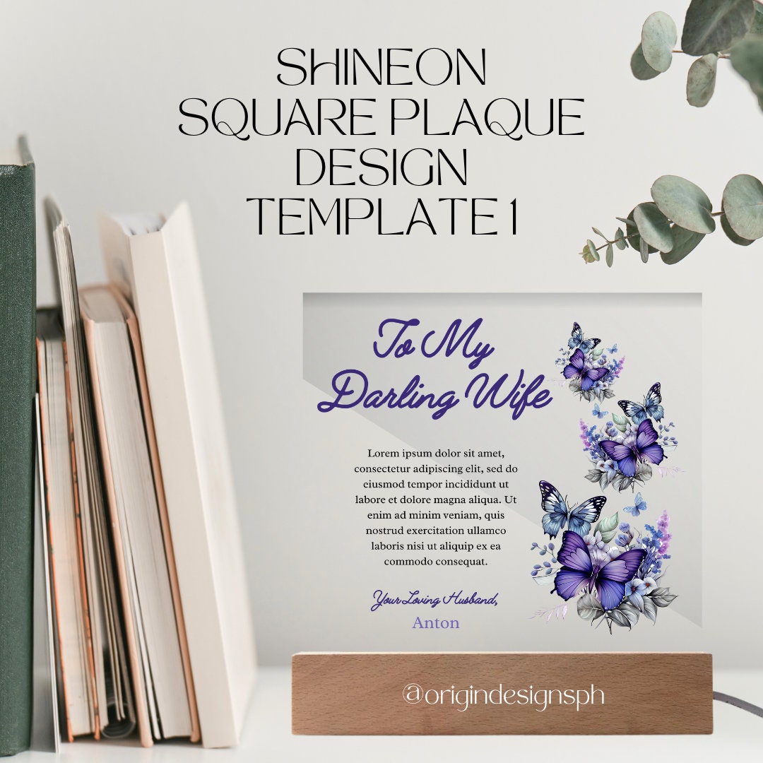 Shineon Square Plaque Design Template-canva Plaque Template-customily ...