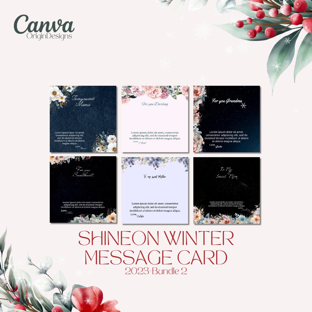 Shineon Message Card Templates-canva Editable & Printable-to Mom-to My ...