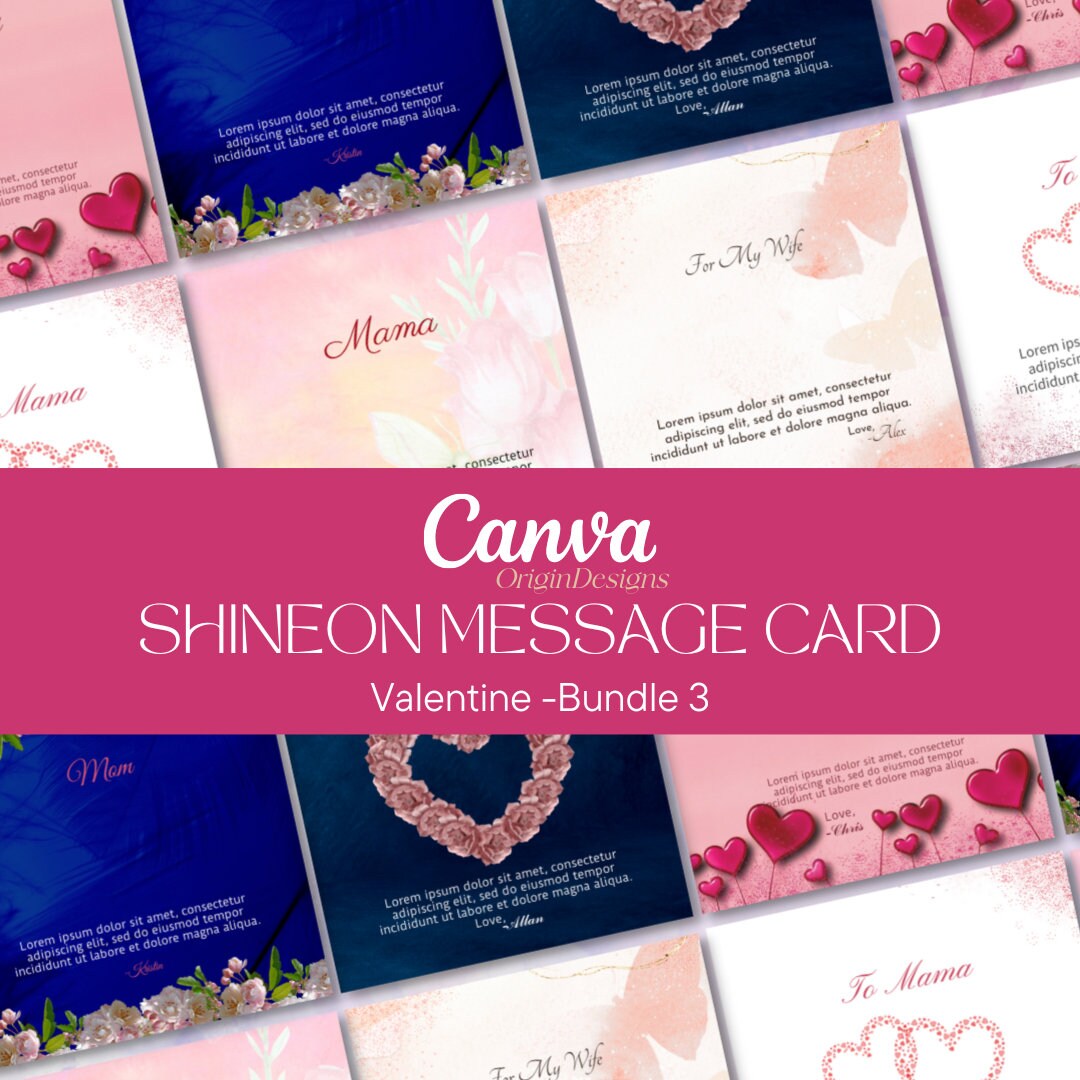 Shineon Message Card Templates-canva Editable Templates-printable ...