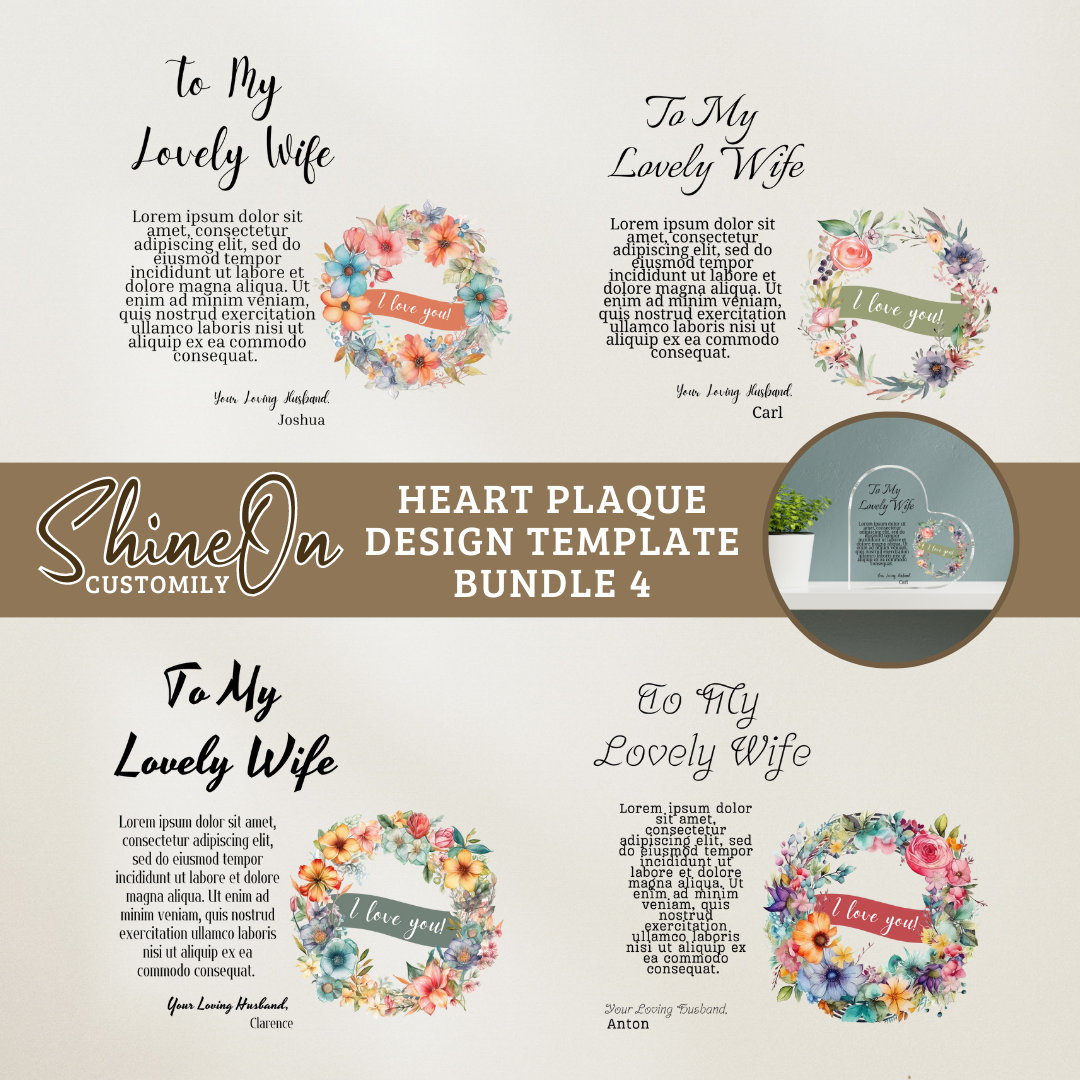 Shineon Heart Plaque Design-canva Plaque Template-customily Heart ...