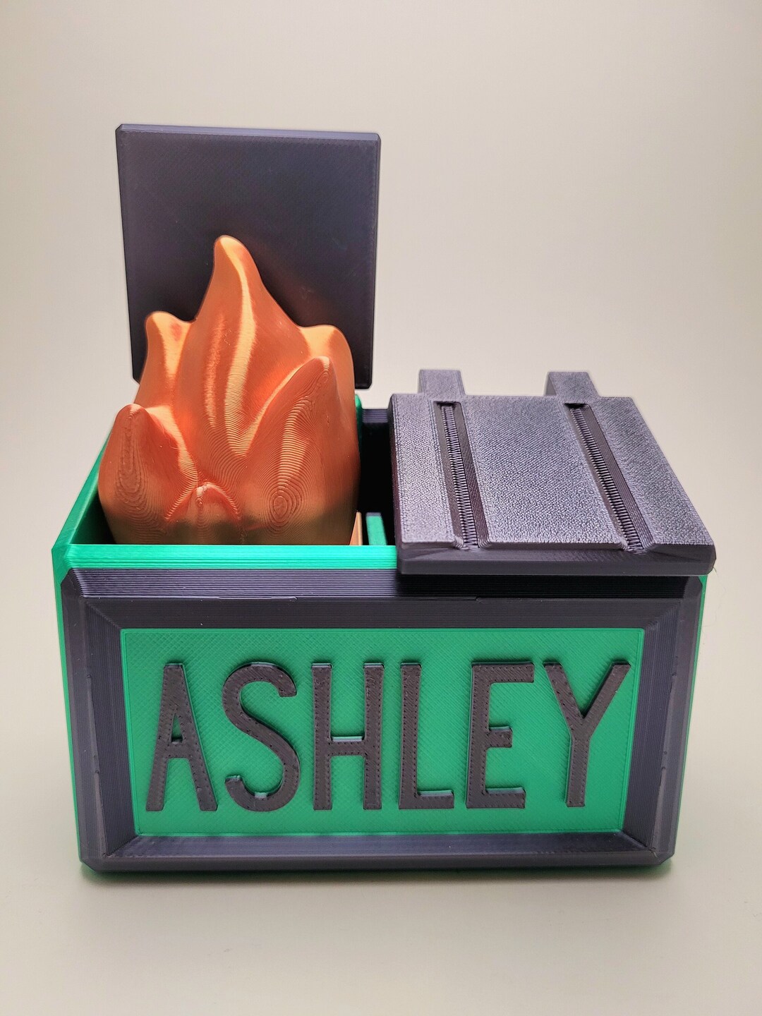 Garbage Fire - Personalized 3D Printed Dumpster Desk Decoration - Color ...