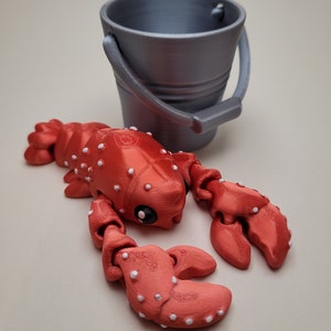 Lobster Articulated Fidget Buddy in Display Bucket - 3D Printed ...
