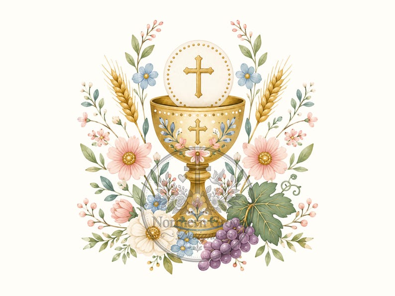 Folk Art First Holy Communion Boy Clipart Set, Catholic (digital ...