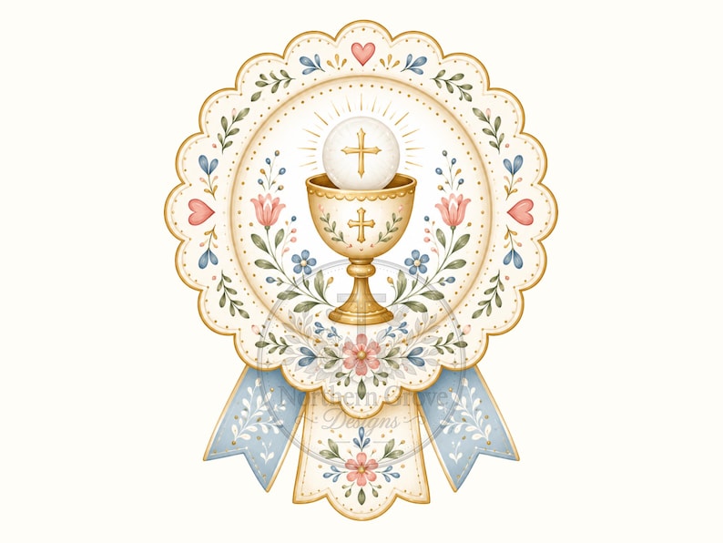 Folk Art First Holy Communion Boy Clipart Set, Catholic (digital ...