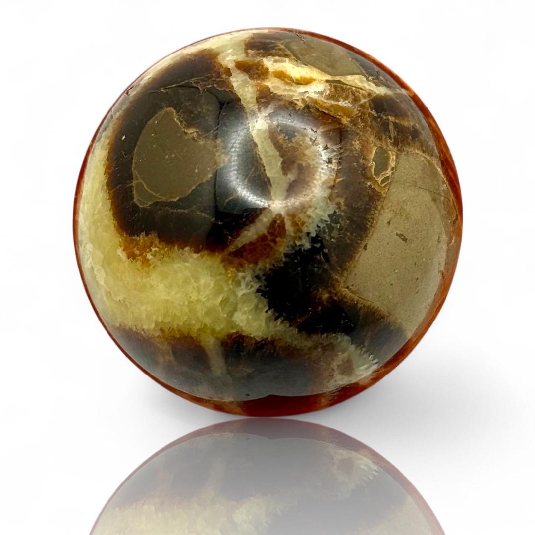 A Septarian Dragon Stone Sphere Crystal Ball Geode Fine Mineral ...