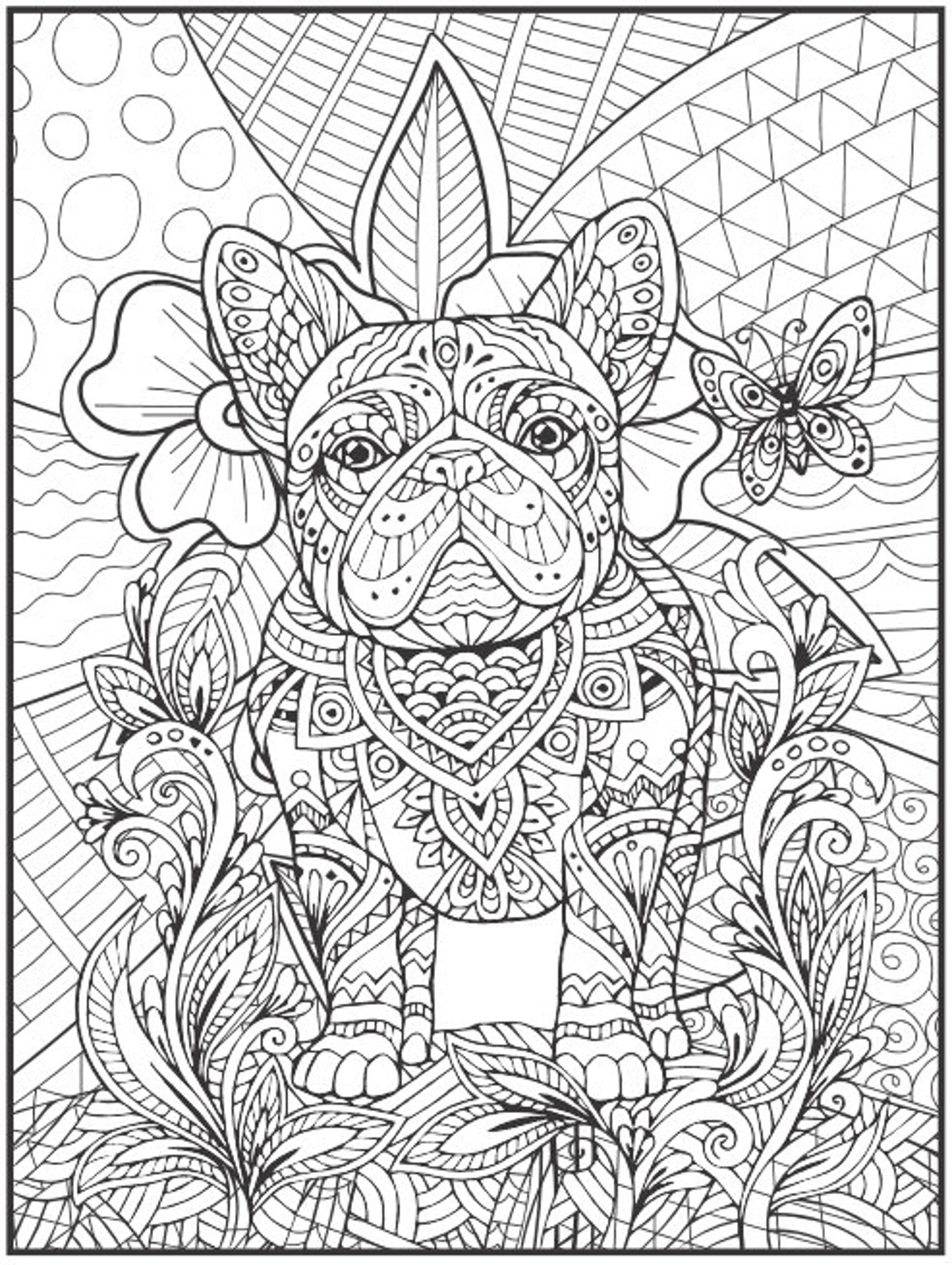 Dogs With Mandalas Adult Coloring Book: Love Dogs Beautiful Cute Dogs ...