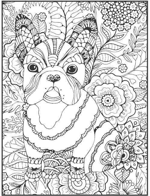 Dogs With Mandalas Adult Coloring Book: Love Dogs Beautiful Cute Dogs ...