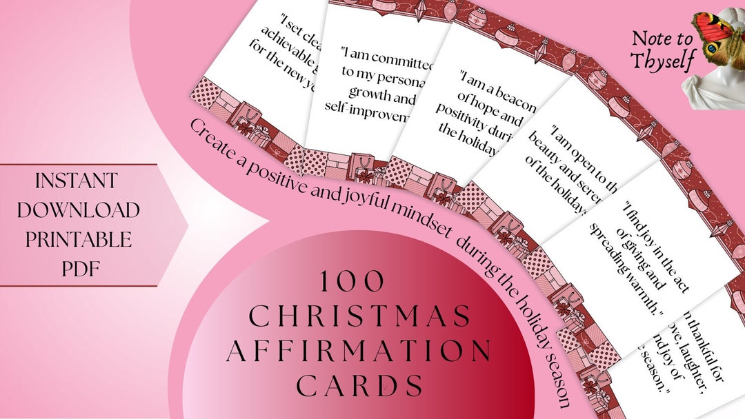 Christmas Affirmation Cards, Christmas Gift, - Etsy