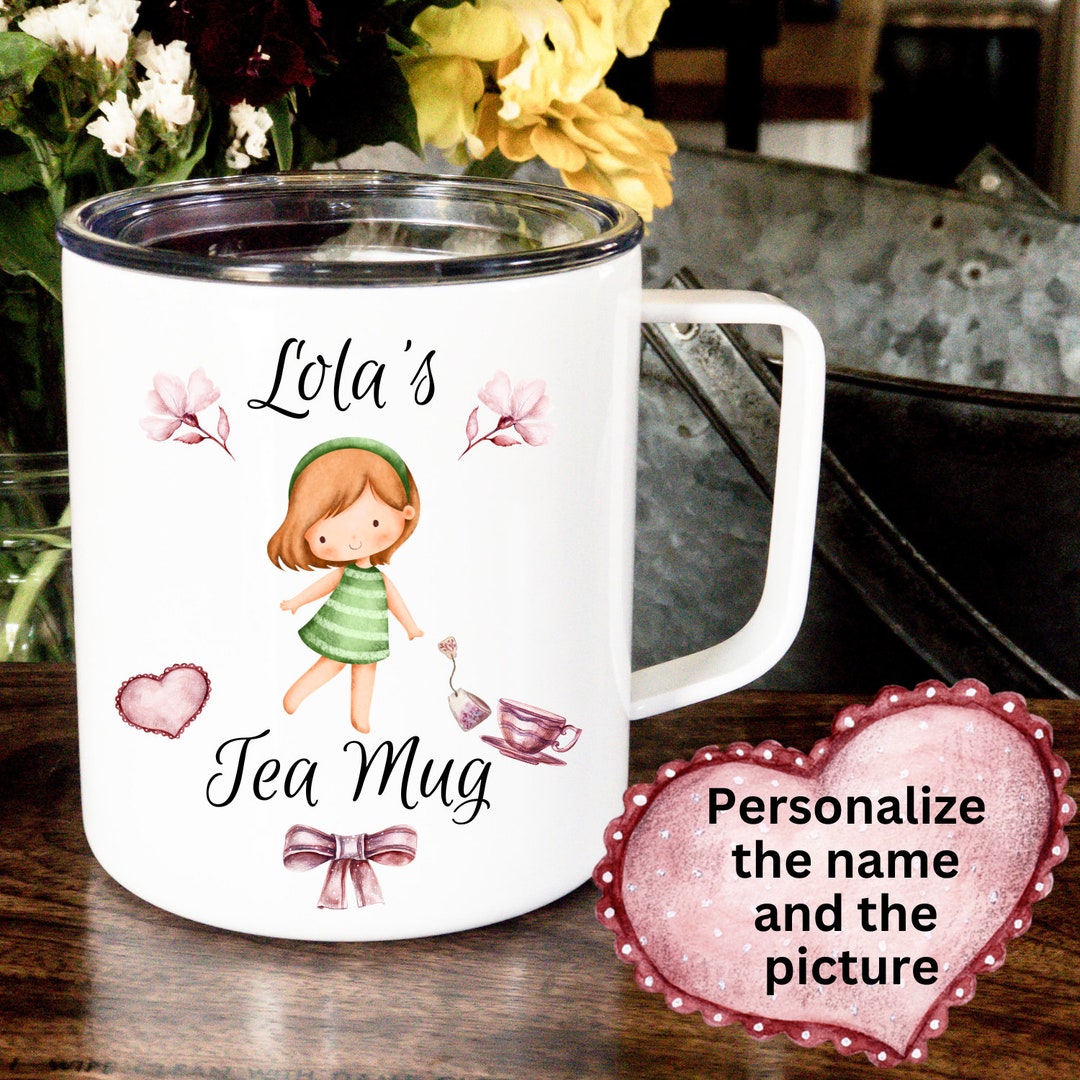 Cute Little Girls Tea Mug Insulated With Lid/ PERSONALIZED - Etsy