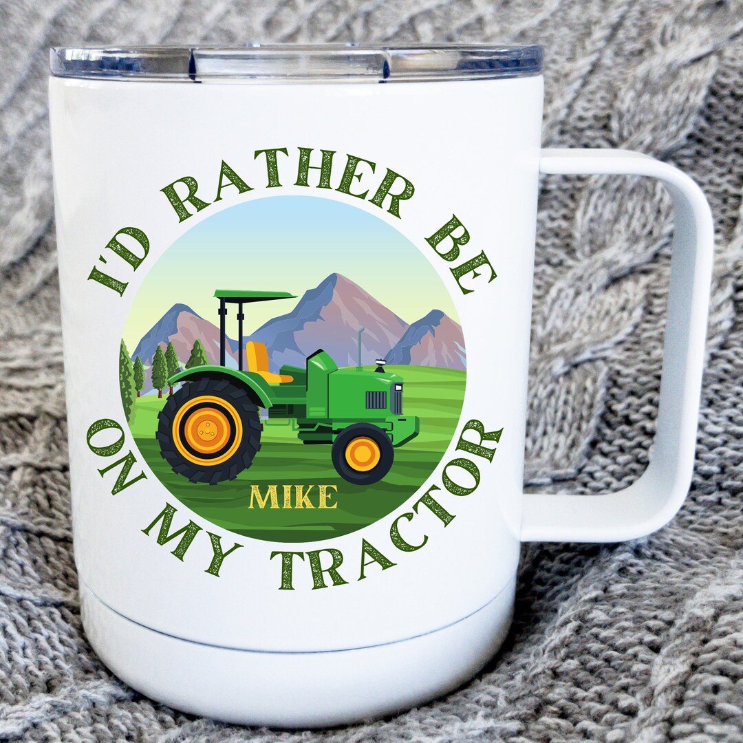 Personalized Tractor Mug: Farmer Gift, Insulated Stainless Steel Cup - Etsy