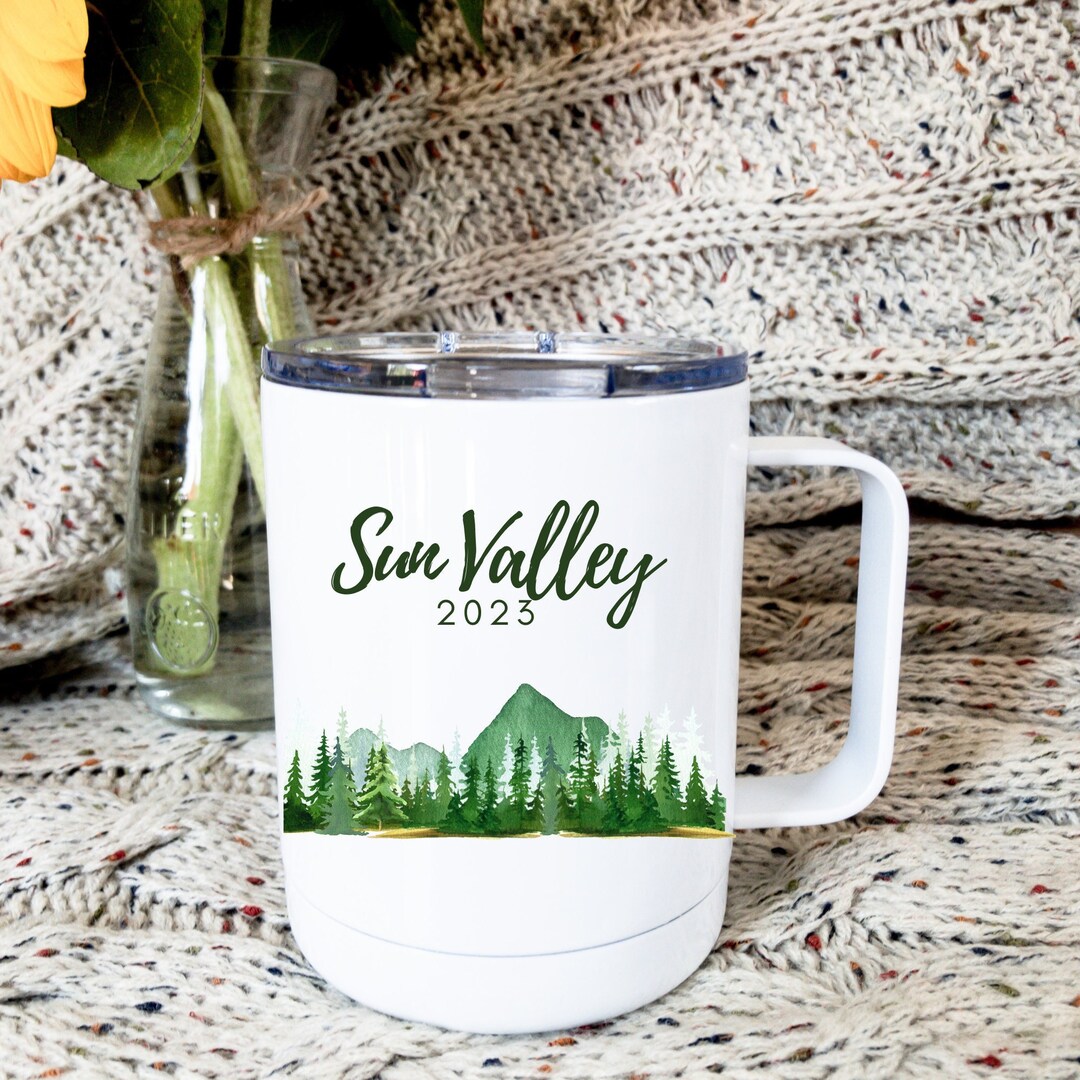 Personalized Mountain Coffee Mug With Lid: Insulated Stainless Steel - Etsy