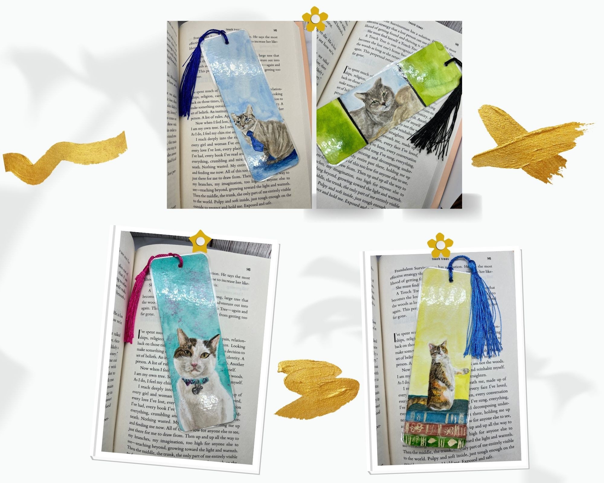 Pet Bookmarks, Custom Watercolor, Personalized Bookmark, Gift Idea ...