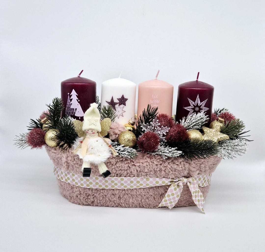 Advent Wreath Christmas Decoration Wreath Table Decoration Arrangement ...