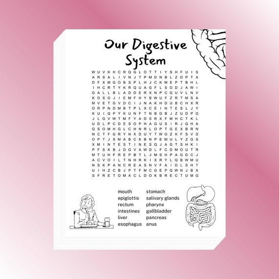 Digestive System Word Search