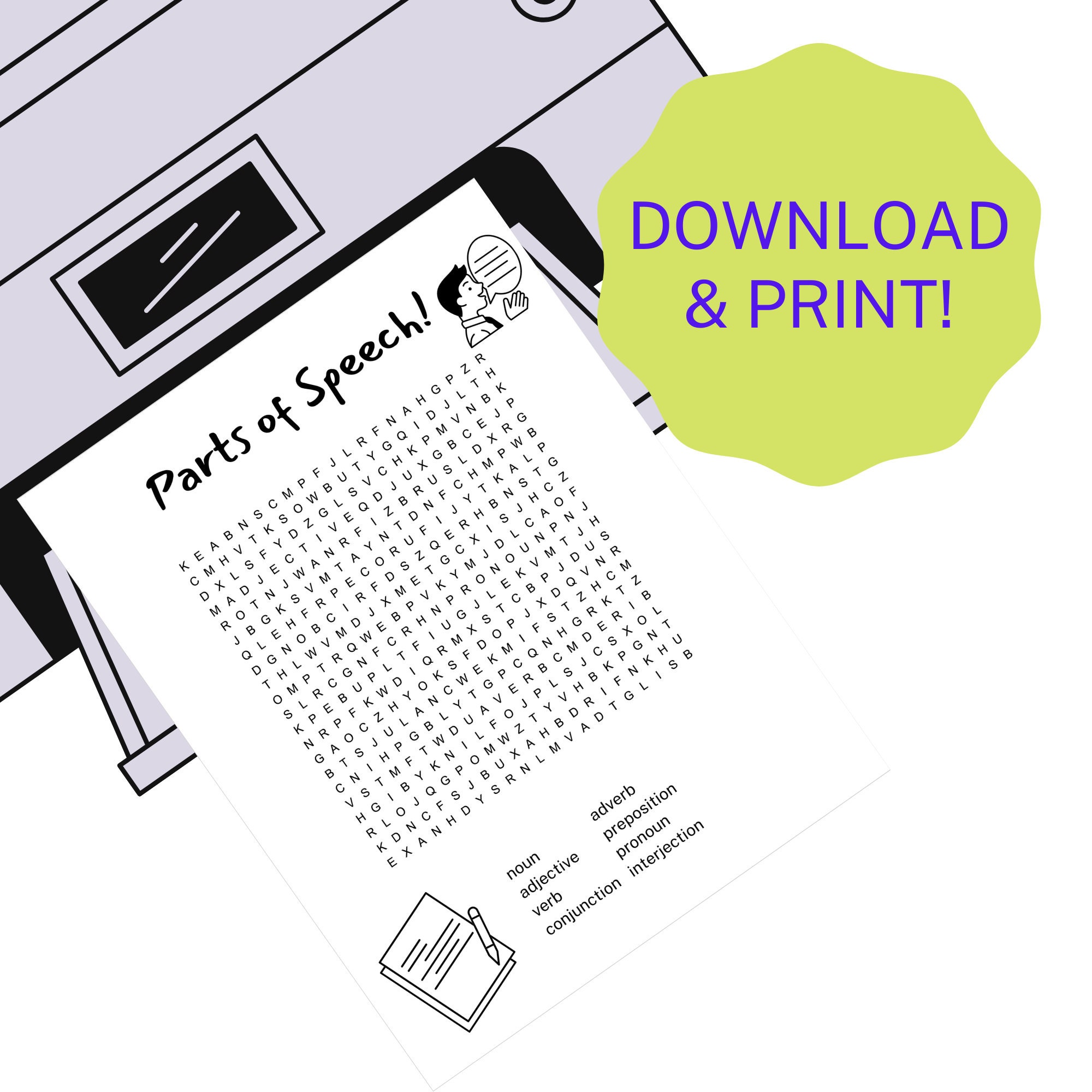 Parts Of Speech Word Search Printable 8 5x11 Inch Etsy parts-of-speech-word-search-printable-8-5x11-inch-etsy