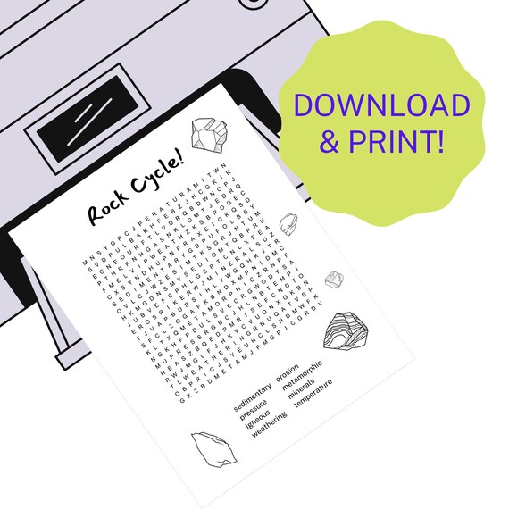 Rock Cycle Word Search