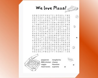 Pizza Word Search - Etsy