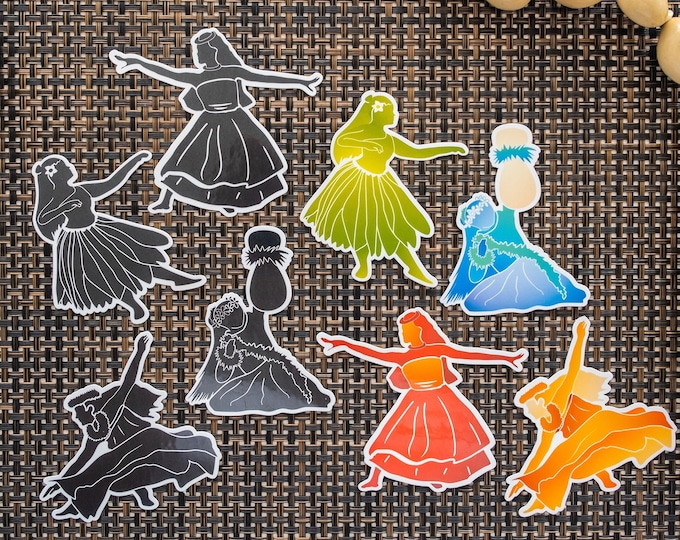 Hula Dancer Silhouette Stickers Vinyl Stickers - Etsy
