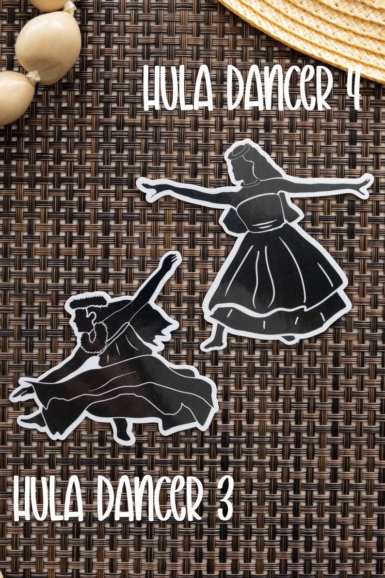 Hula Dancer Silhouette Stickers | Vinyl Stickers - Etsy