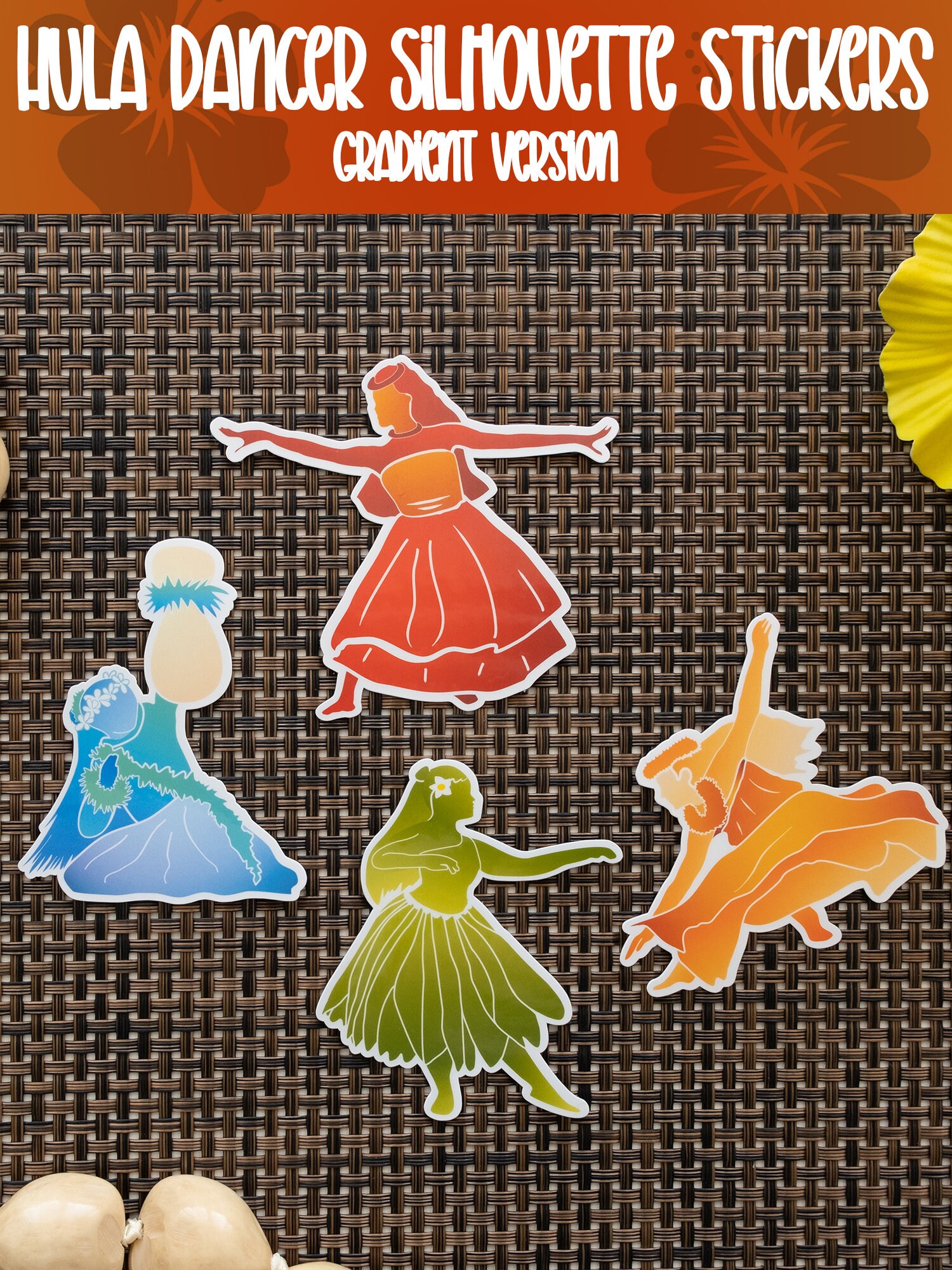 Hula Dancer Silhouette Stickers | Vinyl Stickers - Etsy