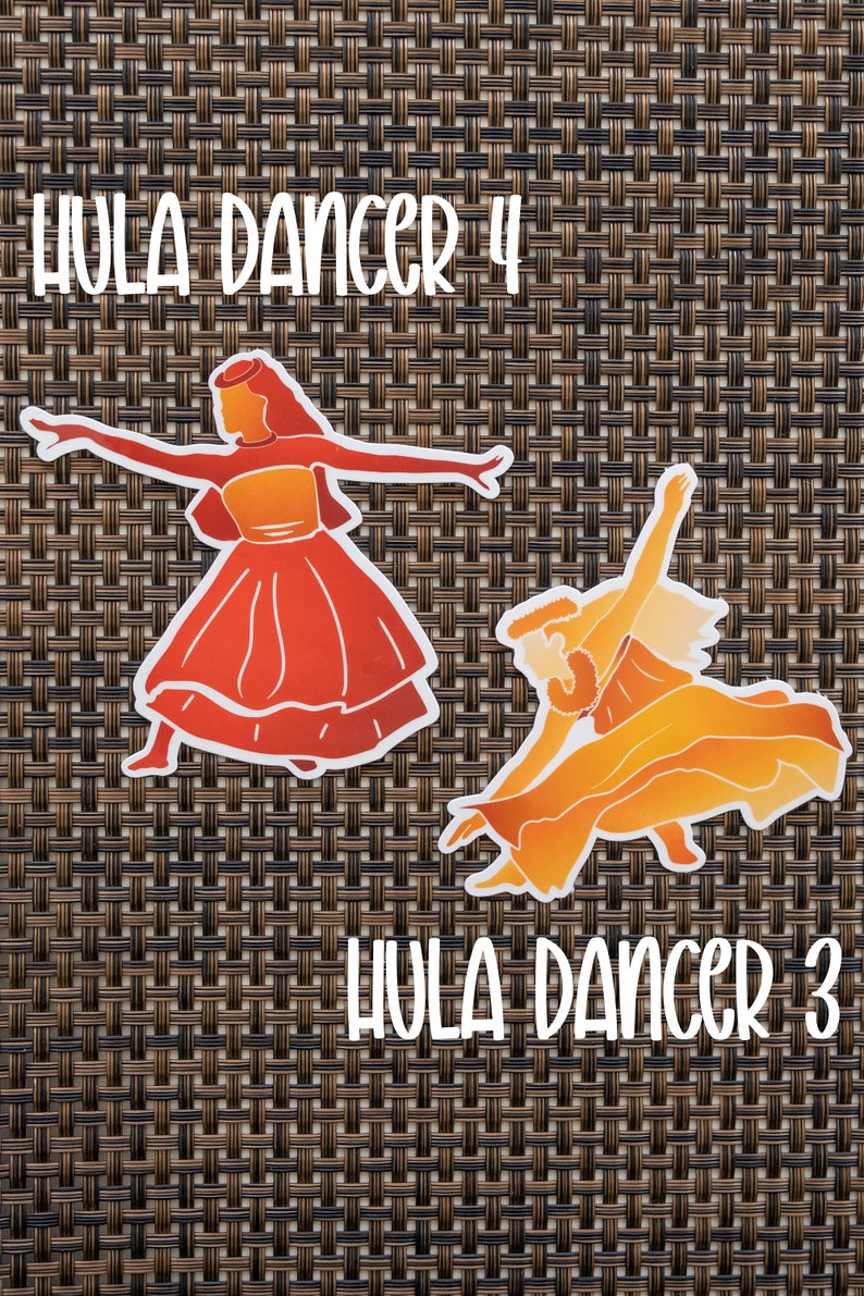 Hula Dancer Silhouette Stickers | Vinyl Stickers - Etsy