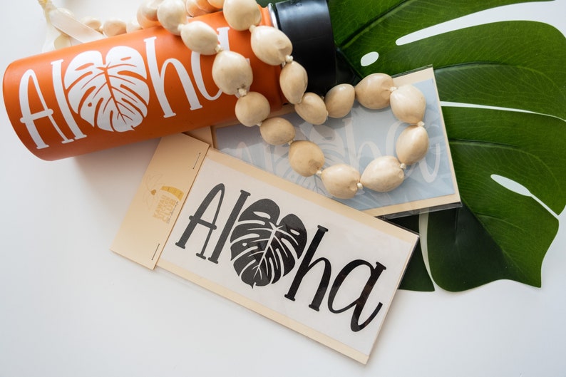 Aloha Monstera Leaf Decal for Cars Waterbottle Laptop - Etsy