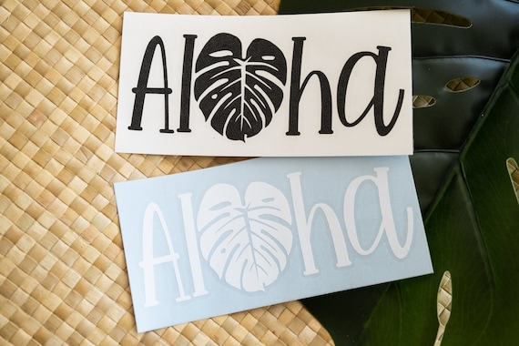 Aloha Monstera Leaf Decal for Cars Waterbottle Laptop - Etsy