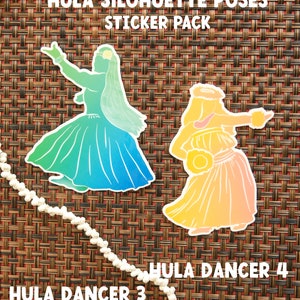 Hula Silhouette Poses Sticker Pack #3 (4 Sticker Set: 2 Styles) - Etsy