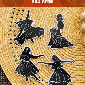 Hula Dancer Silhouette Stickers | Vinyl Stickers - Etsy