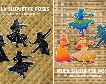 Hula Girl Stickers | Etsy