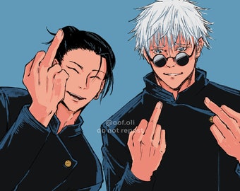 Feral Gojo Satoru 5x7 Anime Art Print Jujutsu Kaisen | Etsy