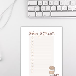 Coffee to Do List Printable, Coffee Bean Design Planner Page, Coffee ...
