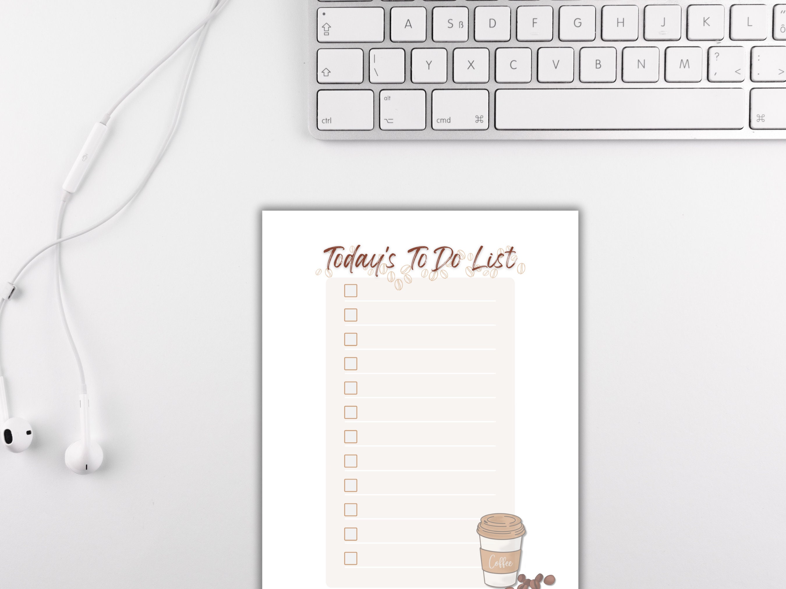 Coffee to Do List Printable, Coffee Bean Design Planner Page, Coffee ...