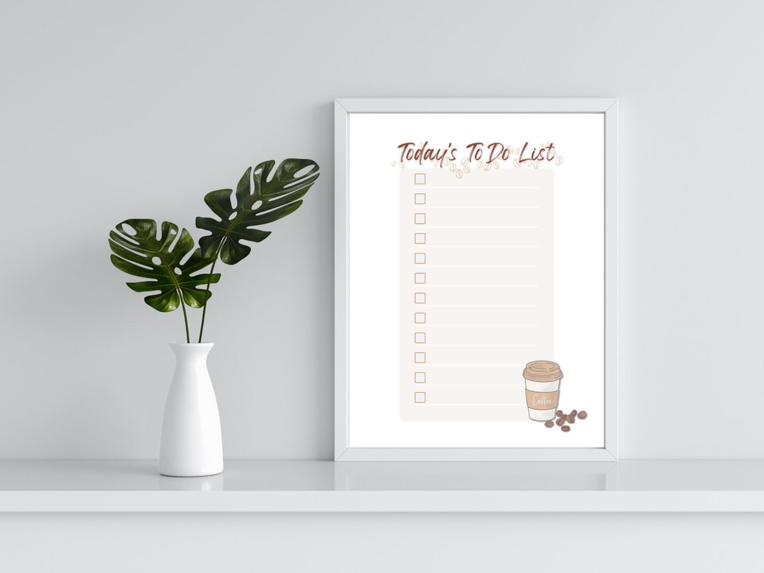 Coffee to Do List Printable, Coffee Bean Design Planner Page, Coffee ...