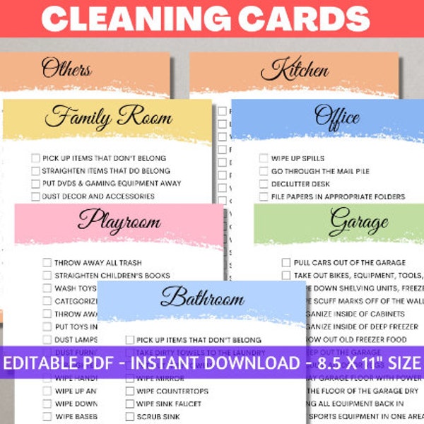 House Cleaning Checklist for Kids - Etsy