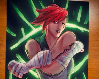 Vi, Arcane, Vi Hextech Gauntlet, Gamer Art, League of Legends, Gamer ...