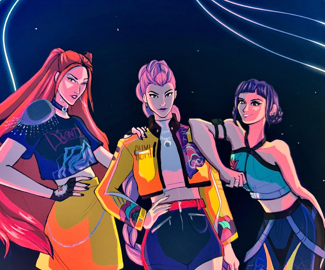 Kpop Demon Hunters Rumi Mira Zoey Fanart Print - Etsy