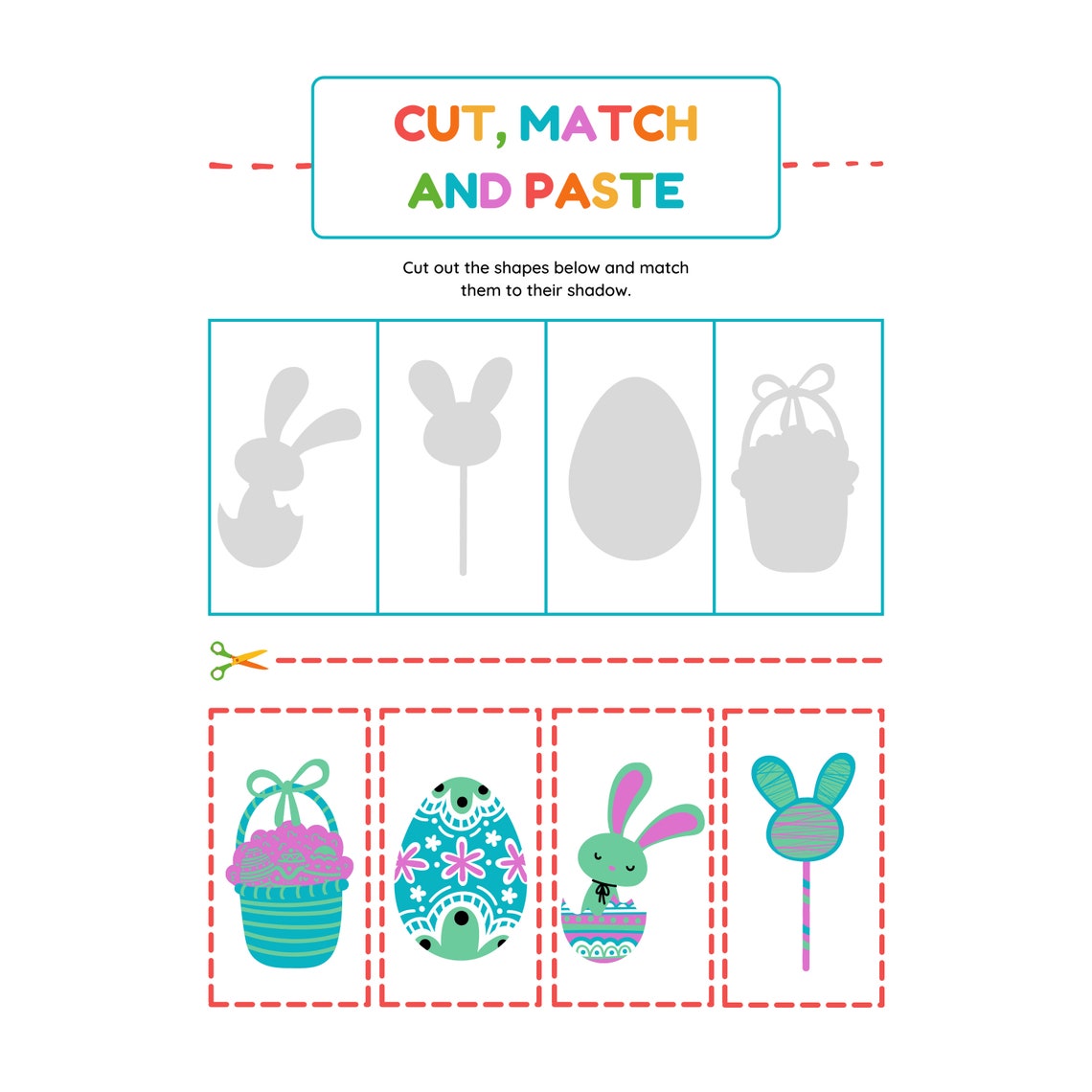 Easter Cut & Paste Activity Book - Etsy