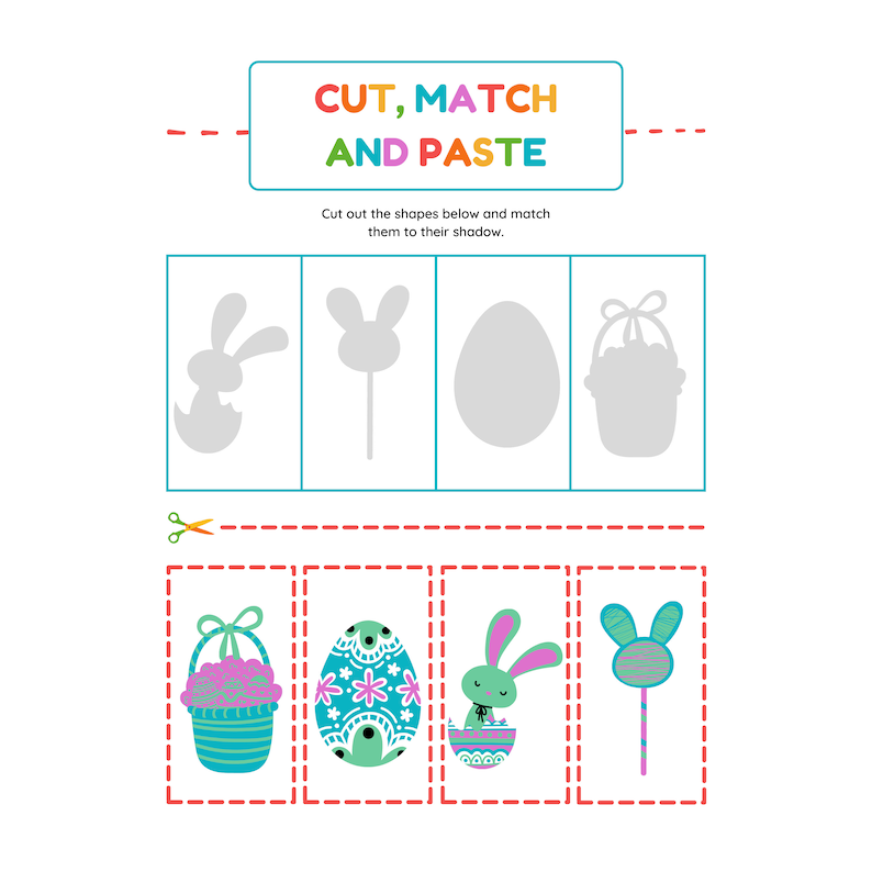Easter Cut & Paste Activity Book - Etsy