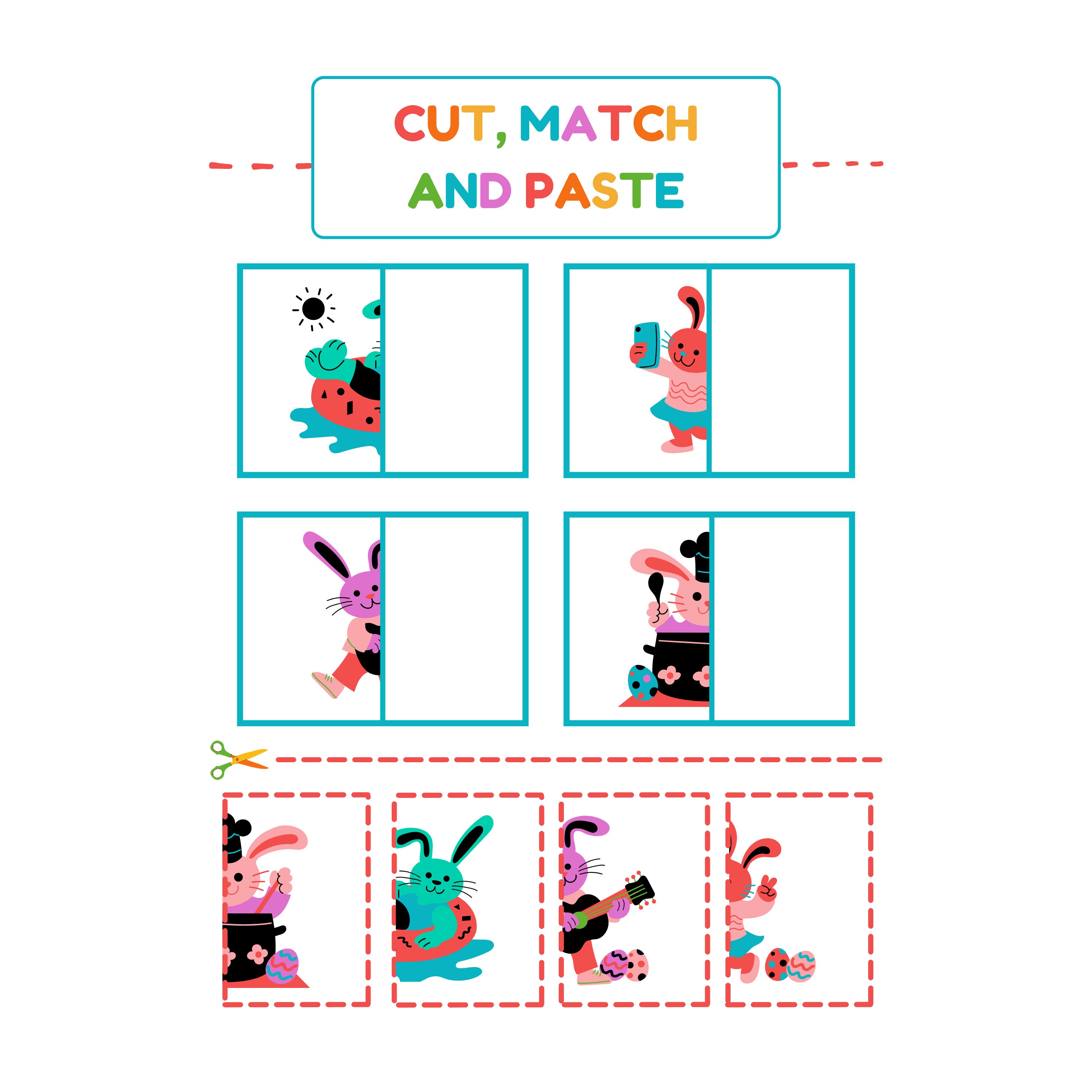 Easter Cut & Paste Activity Book - Etsy