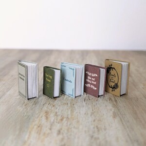 1:12 Scale Miniature Books | Set of 5 Dollhouse Fairy-tale Books | Gift ...